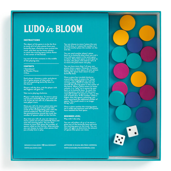 Ludo In Bloom Classic Board Game Set | Galison