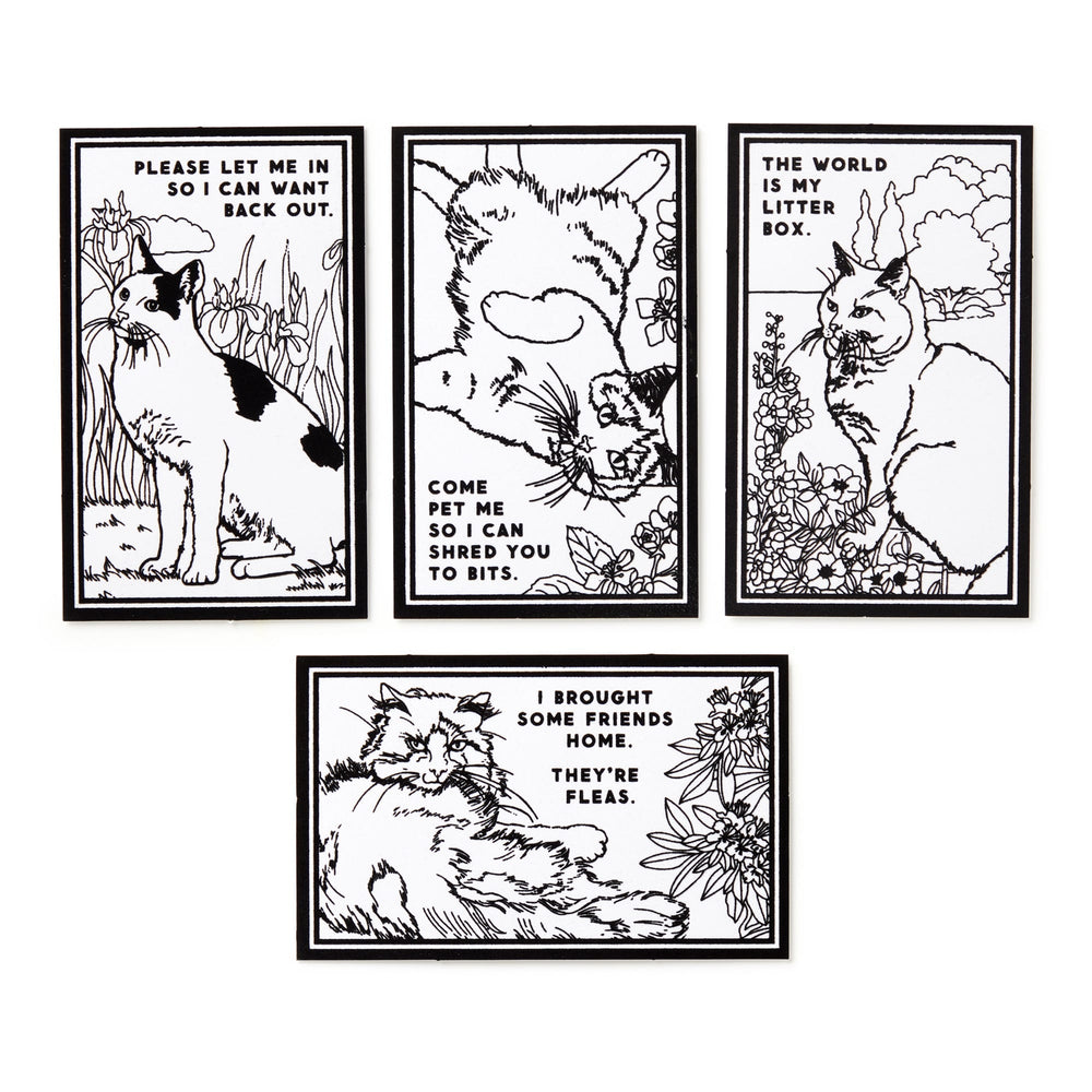 Moody Cats Magic Velvet Coloring Set – Galison