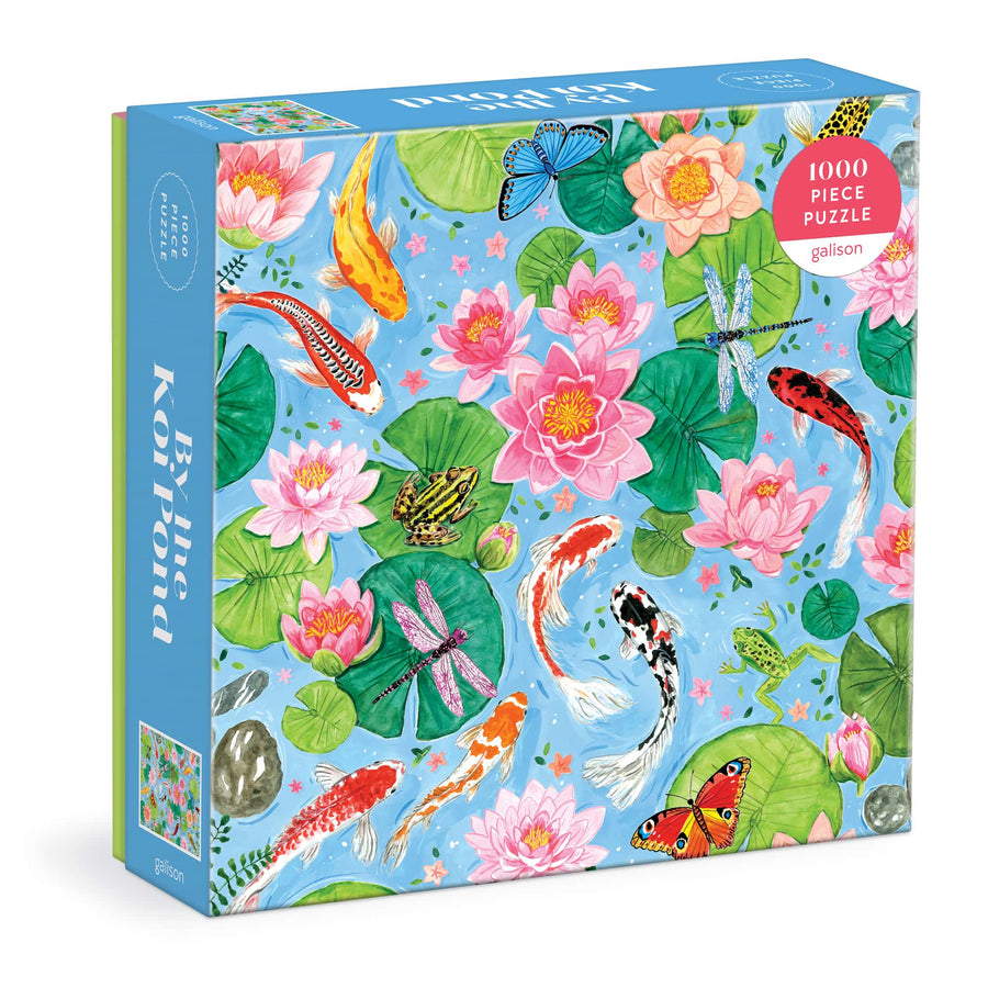 By The Koi Pond 1000 Piece Puzzle in Square Box – Galison