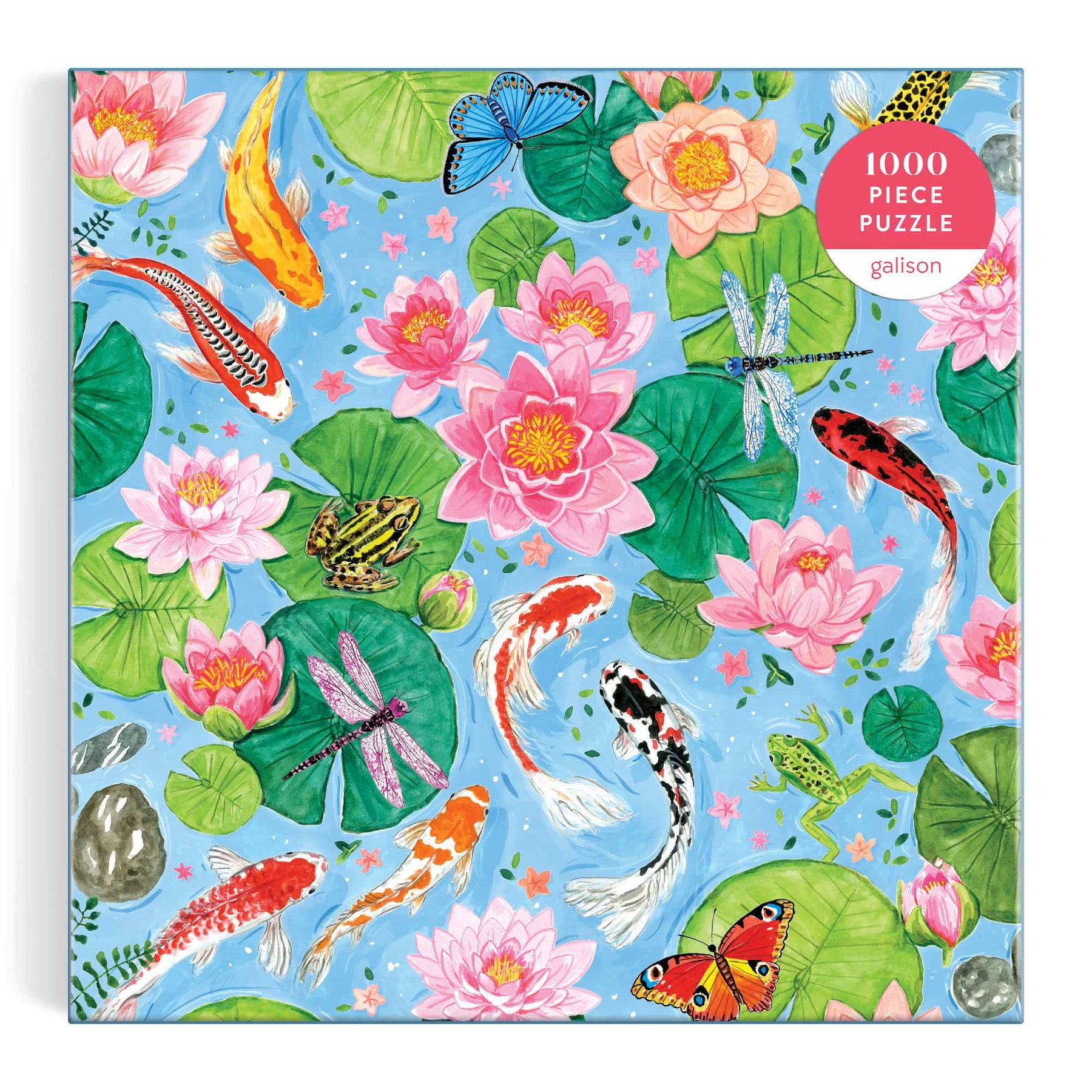 By The Koi Pond 1000 Piece Puzzle in Square Box – Galison