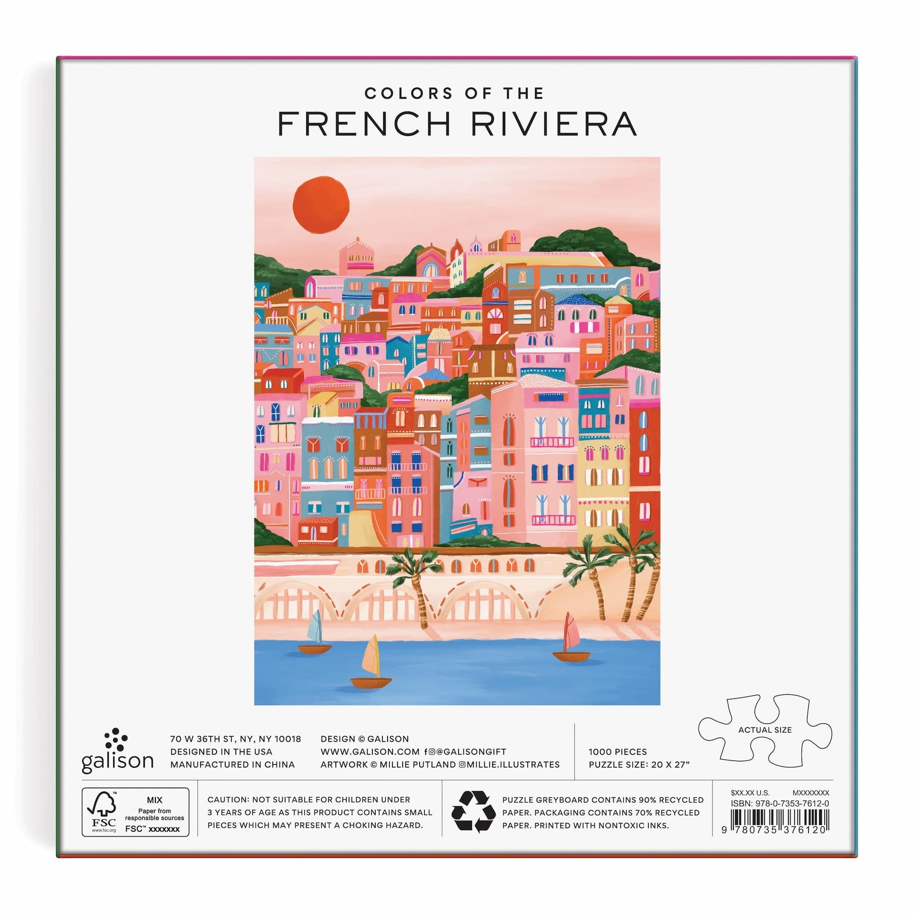 Colors Of The French Riviera 1000 Piece Puzzle in Square Box – Galison