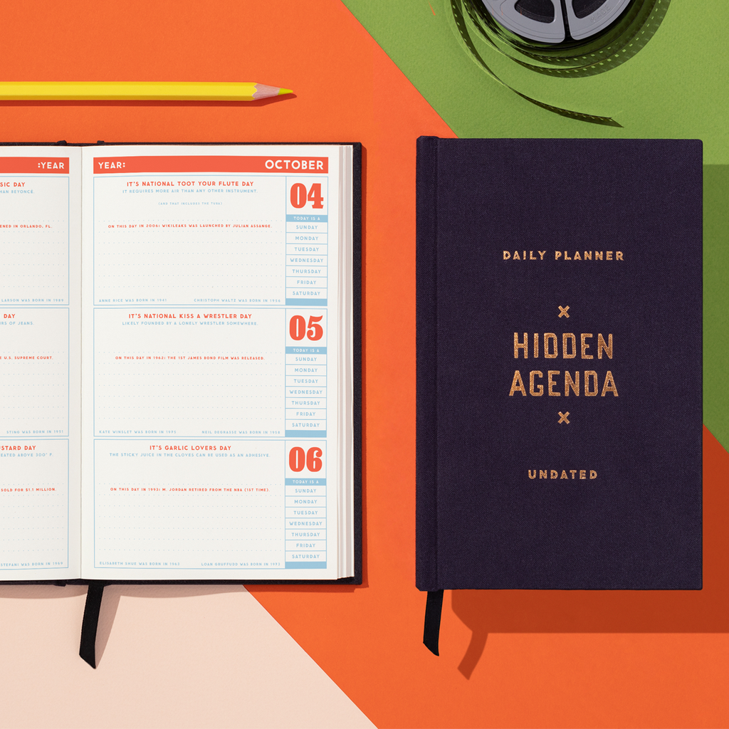 Hidden Agenda Undated Mini Planner from Brass Monkey Goods | Galison