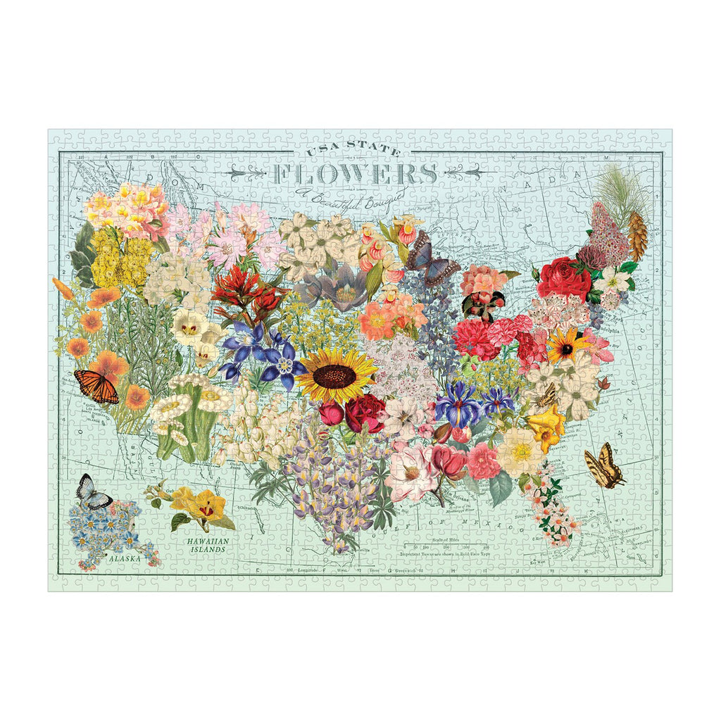 Wendy Gold USA State Flowers 1000 Piece Puzzle | Galison